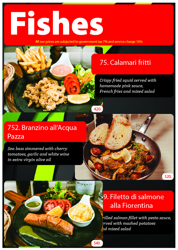 Menu of Little Italy Bangkok